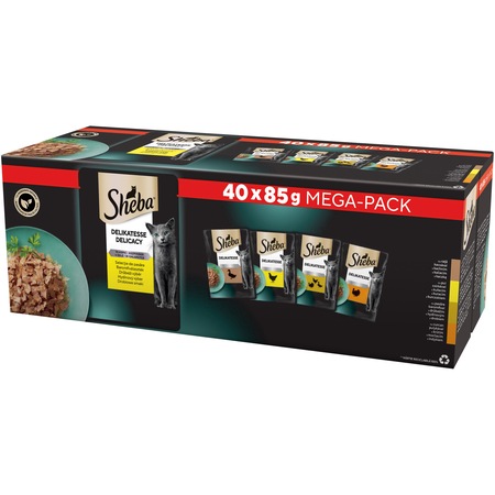Hrana umeda pentru pisici adulte Sheba Delikatesse Multipack, cu rata ...
