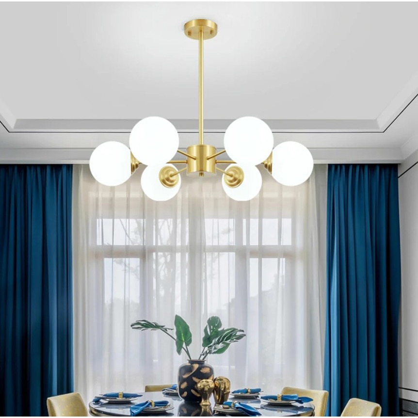 Pendul Gold Modern 6 Globuri soclu E27 ZenLED® - eMAG.ro