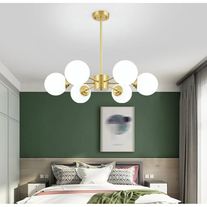 Pendul Gold Modern 6 Globuri soclu E27 ZenLED® - eMAG.ro