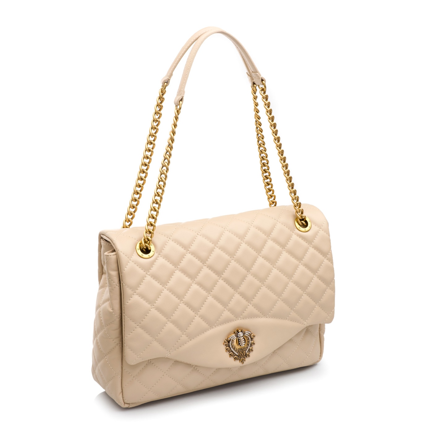 Geanta dama de umar, Musette, JAQUELINE GM, Piele naturala, Bej, 34 x 9 ...