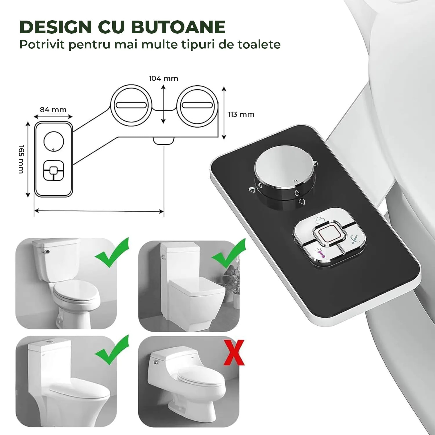 Bideu Retractabil Elindor® pentru Toaleta cu Functie de Auto Curatare ...