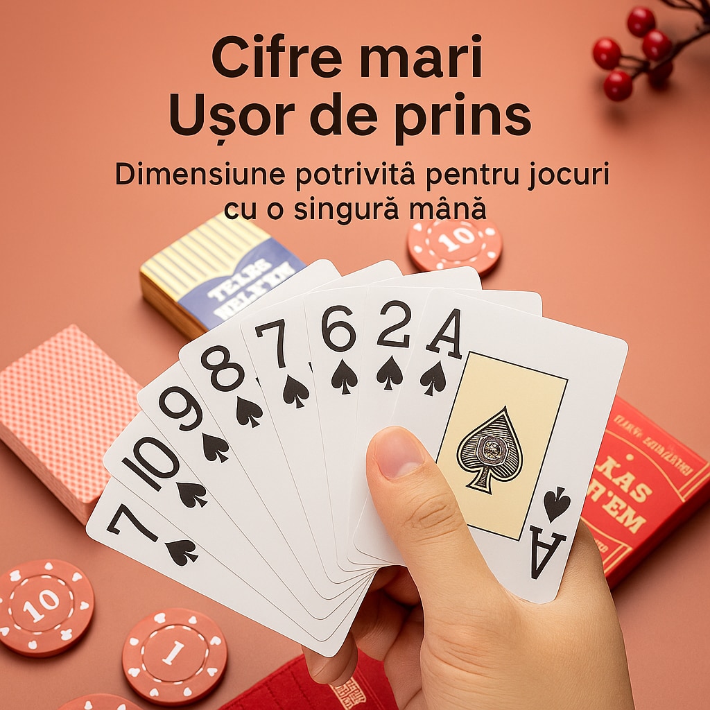 Set Carti de Poker Texas Hold'em Profesionale, 100% Plastice ...