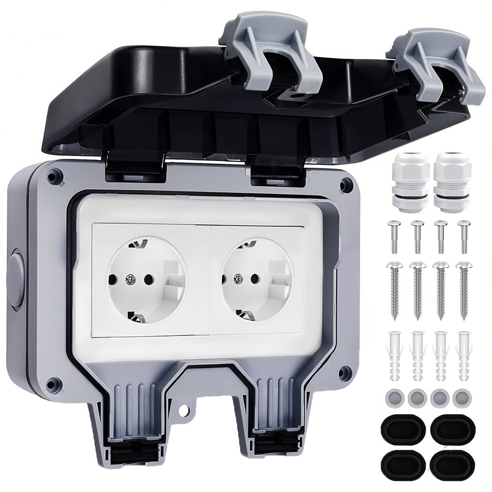 Priză impermeabilă exterior DONFANLIA, standard european, 250V/16A ...