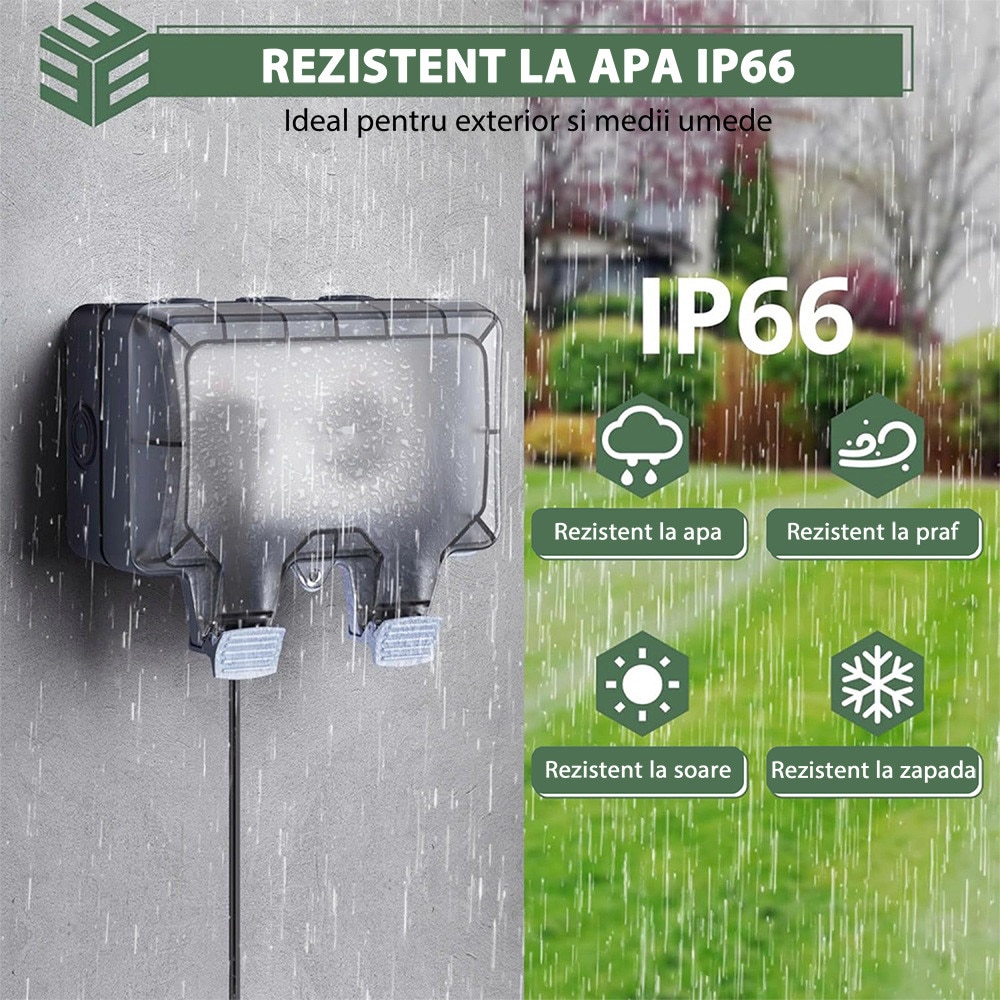 Priza impermeabila exterior, DONFANLIA®, Model Standard European, 250V ...