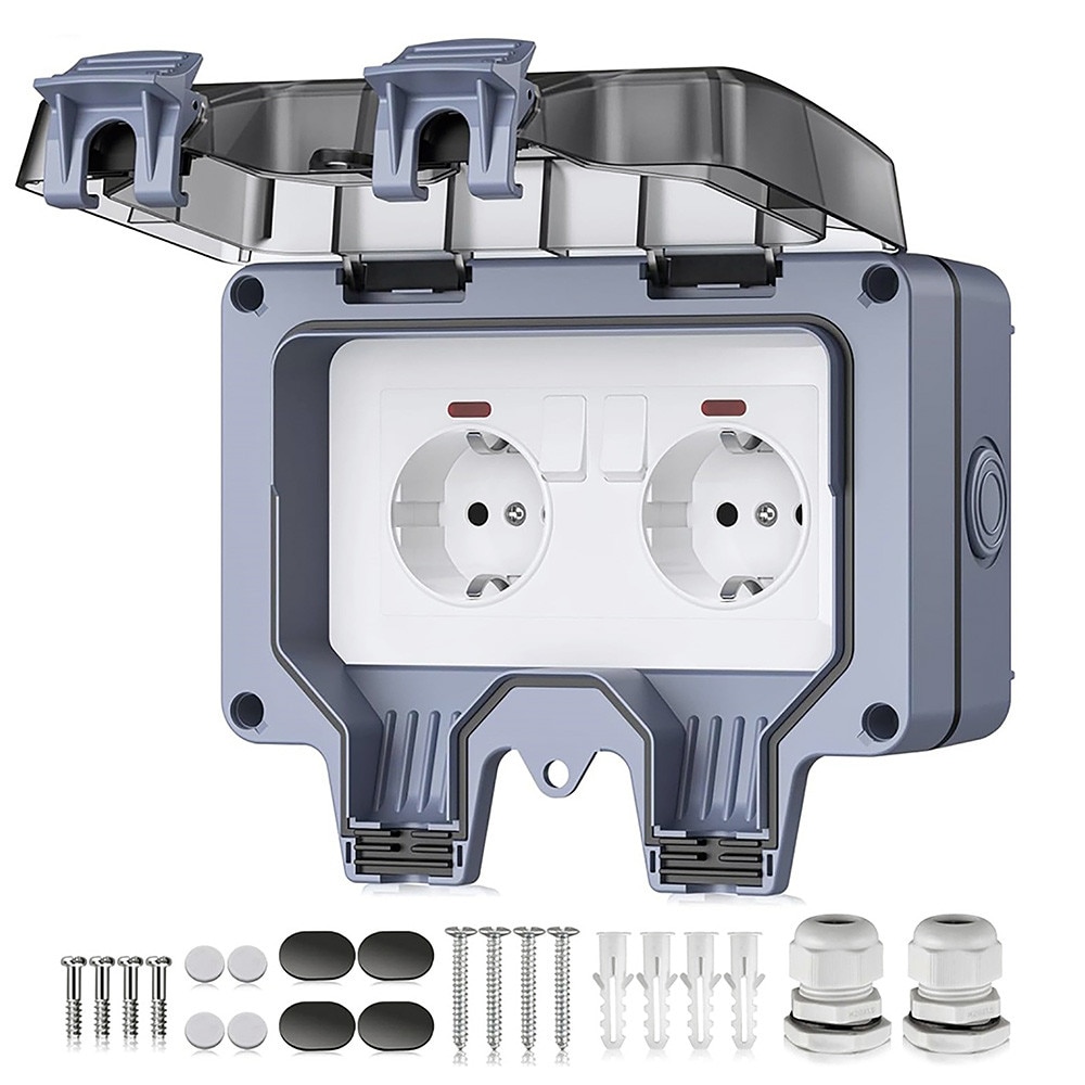 Priza impermeabila exterior, DONFANLIA®, Model Standard European, 250V ...