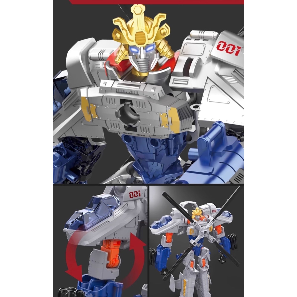 Katonai játék harci repülőgép átalakítható robot Mecha, részben ...