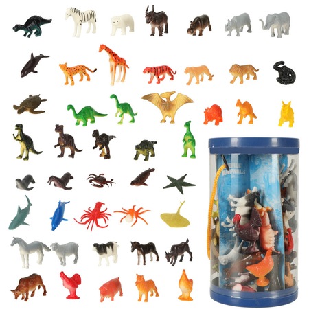 Set figurine animale XXL Artemis, 48 piese, dinozauri, animale marine ...