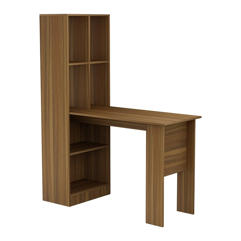 Birou cu biblioteca Model Acumen, Nuc, 120x50x150 cm - eMAG.ro