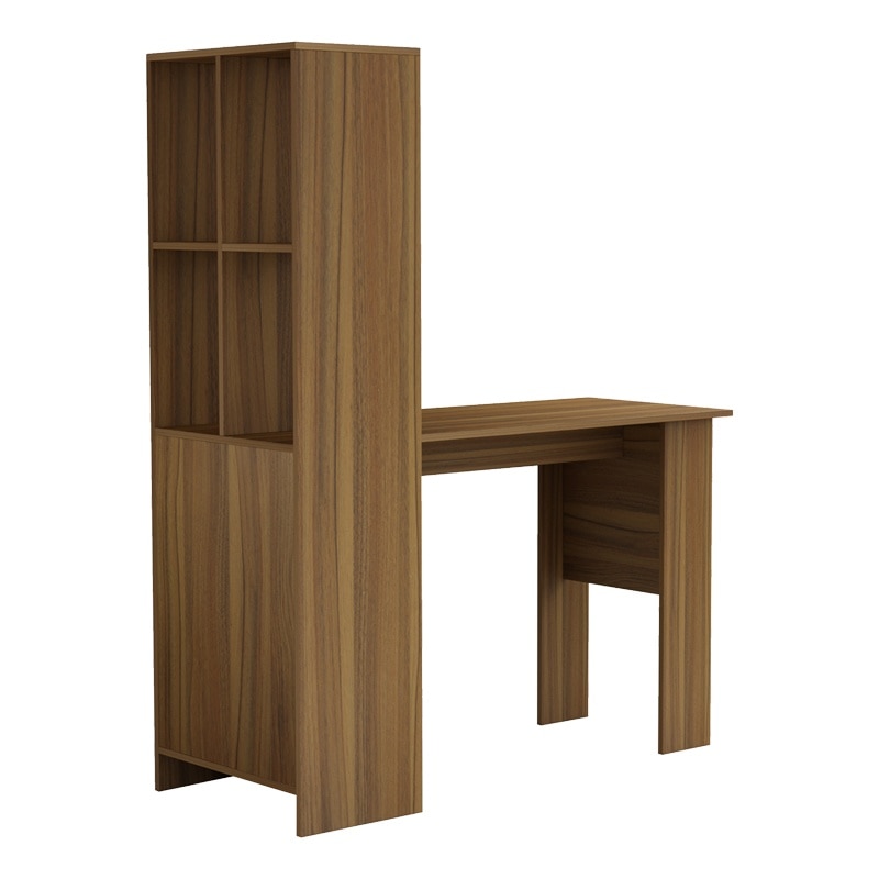 Birou cu biblioteca Model Acumen, Nuc, 120x50x150 cm - eMAG.ro