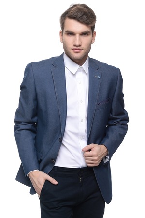 Sacou office indigo pentru barbati 7SQUARE 54 - eMAG.ro