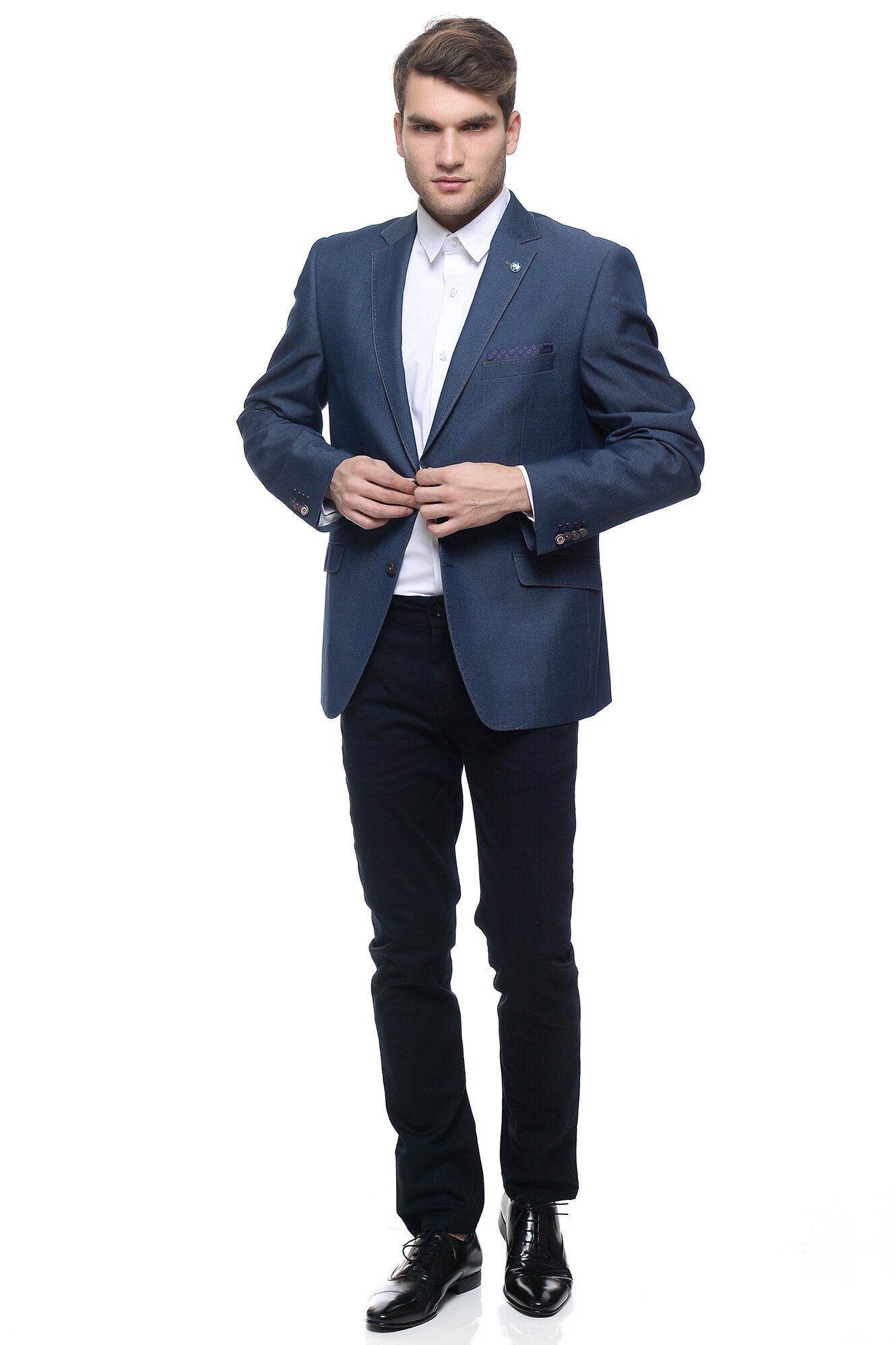 Sacou office indigo pentru barbati 7SQUARE 54 - eMAG.ro