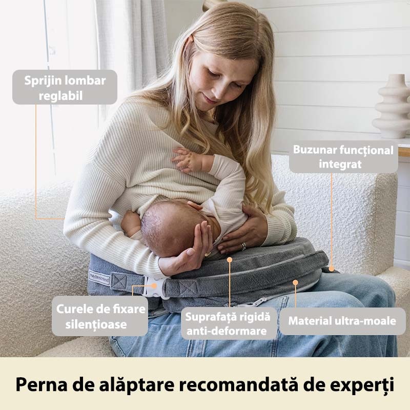 Perna de alaptare, Ergonomica, cu Cojineta de inaltime de 4cm, friendly ...