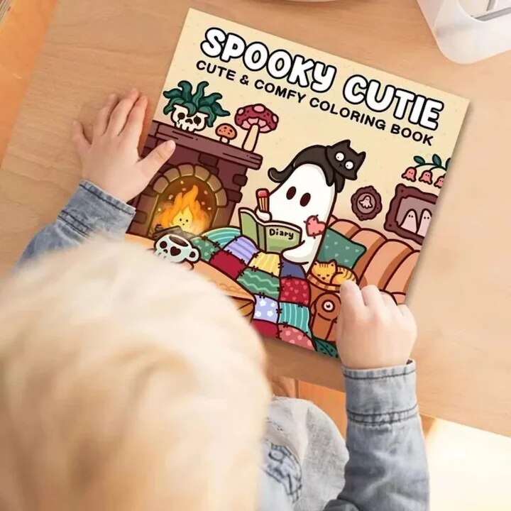 Carte de Colorat, Spooky Cutie, Coperta Cartonata, Desene Animale ...