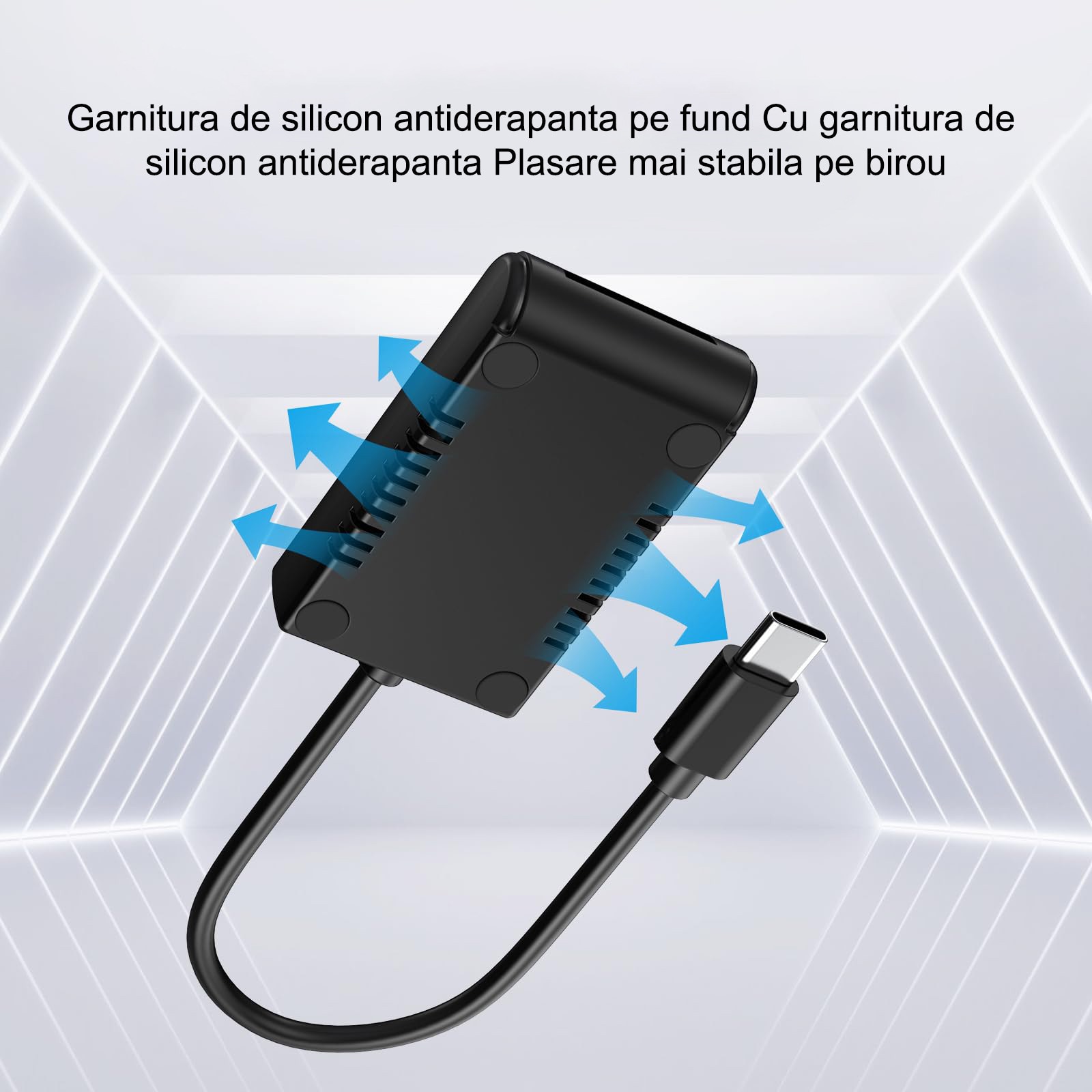 Adaptor profesional M.2 NVMe SATA, USB C, Plug and Play, citire rapida ...