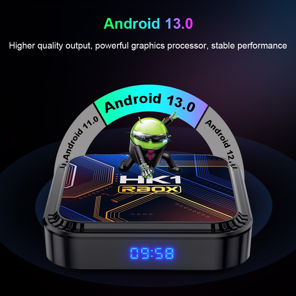Smart TV Box Android 13, 2025 Media player HK1 RBOX 16GB, RK3528 Quad ...