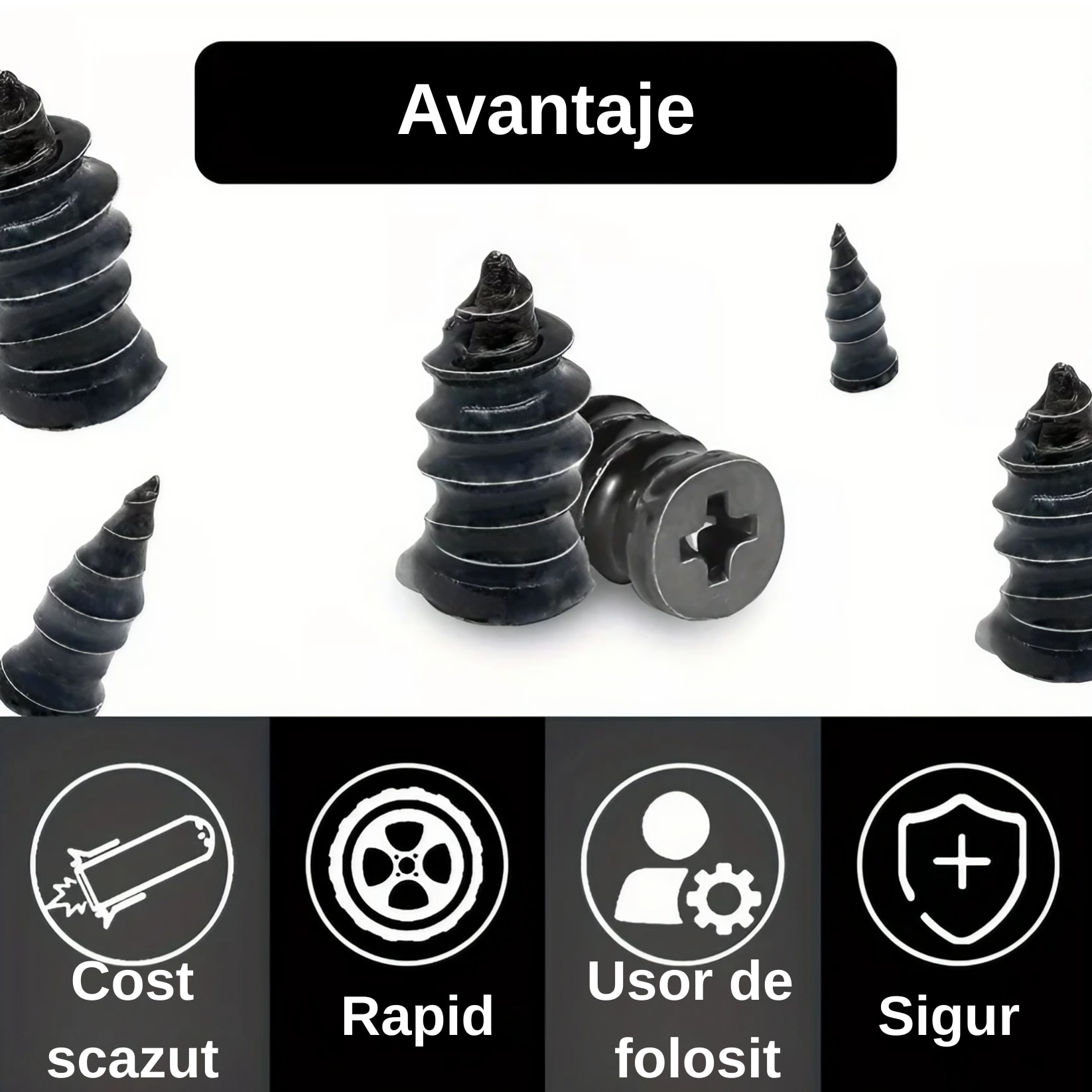 Kit 20 suruburi reparat anvelope auto, moto, bicicleta, trotineta, 2 ...