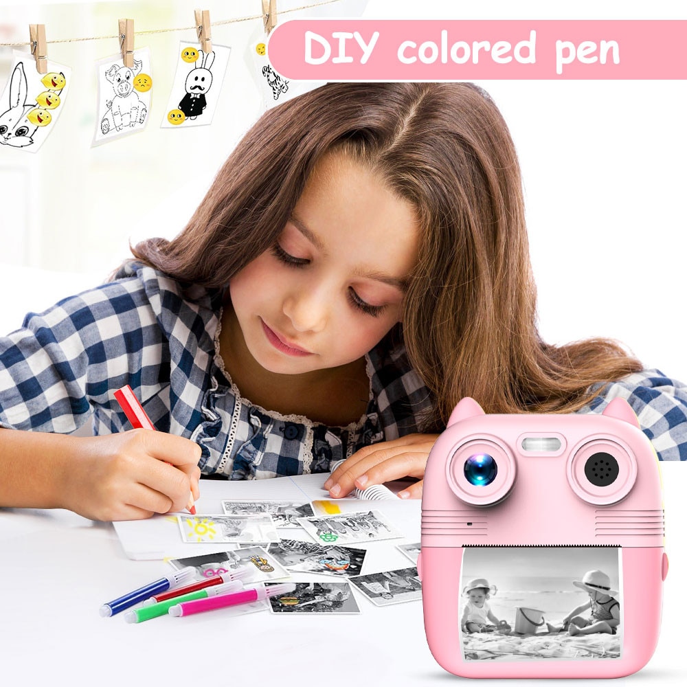 Camera foto instantanee pentru copii, JESWO®, 2.8", 96MP Obiectiv dual ...