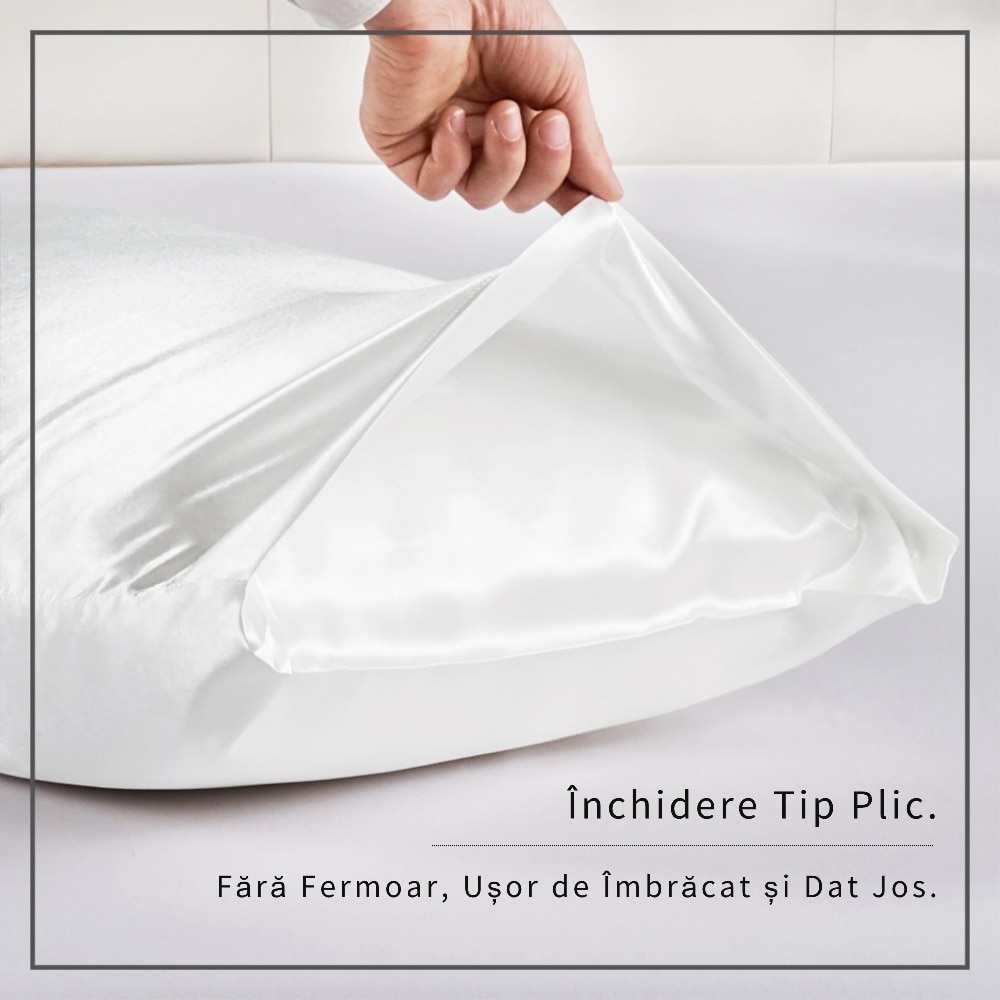 Set de 2 fete de perna din satin alb de lux – microfibra premium ultra ...