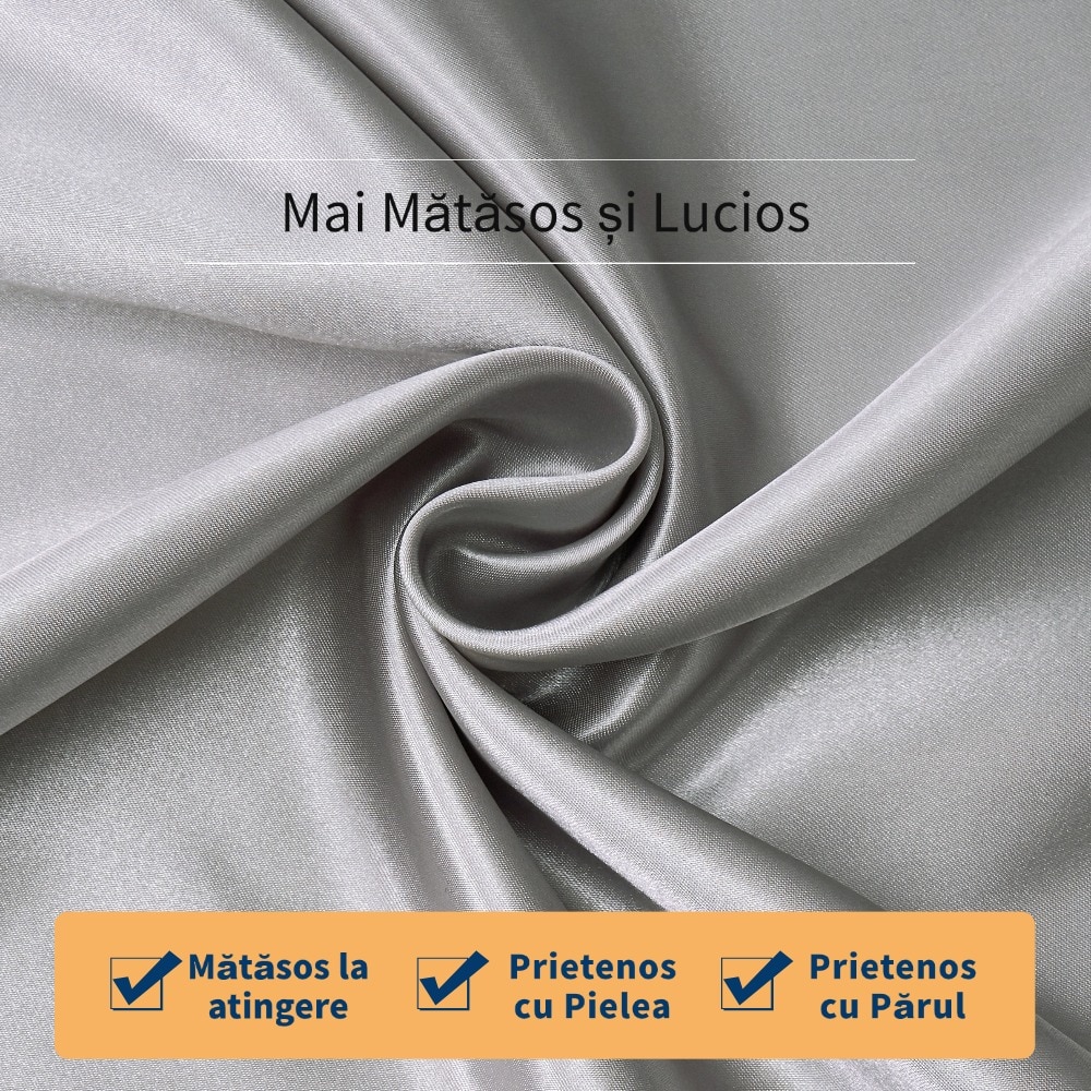 Set de 2 fete de perna din satin gri de lux – microfibra premium ultra ...