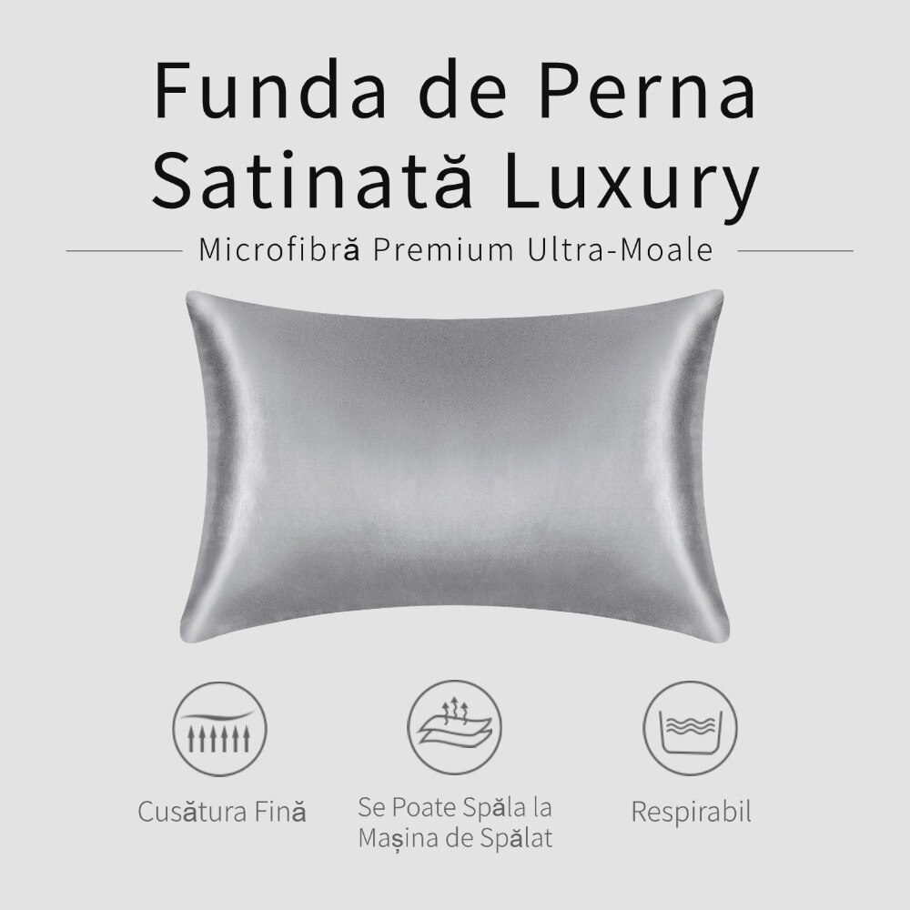 Set de 2 fete de perna din satin gri de lux – microfibra premium ultra ...