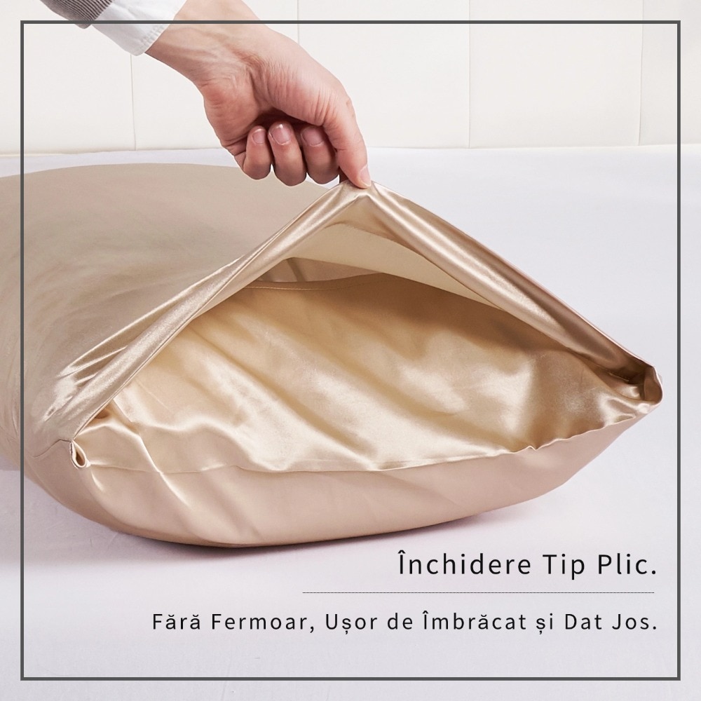 Set de 2 fete de perna din satin champagne de lux – microfibra premium ...