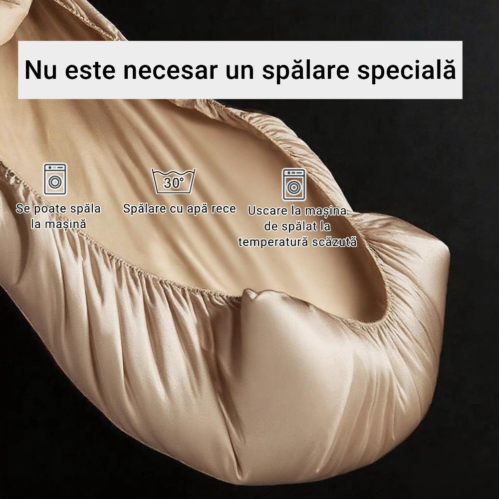 Cearceaf cu elastic satin– Extrem de moale, neted ca matasea, champagne ...