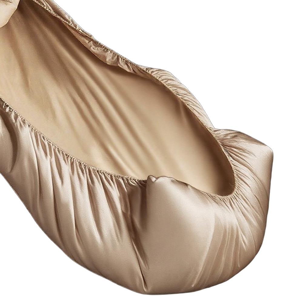 Cearceaf cu elastic satin– Extrem de moale, neted ca matasea, champagne ...