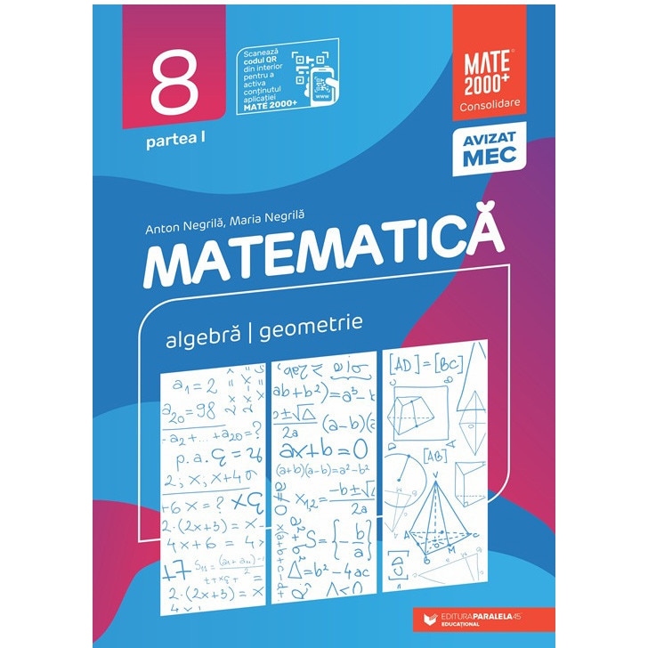 Mate consolidare. Cls. VIII. Partea I. 2025-2026, Anton Negrila, Maria ...