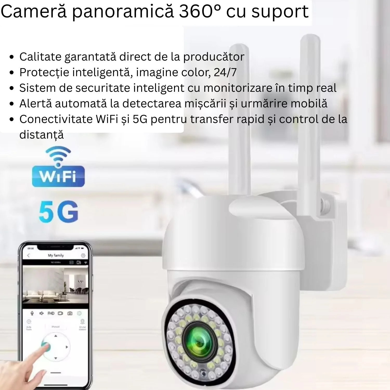 Camera de supraveghere WiFi pentru exterior Vivendo® 2 MP HD, Vedere ...