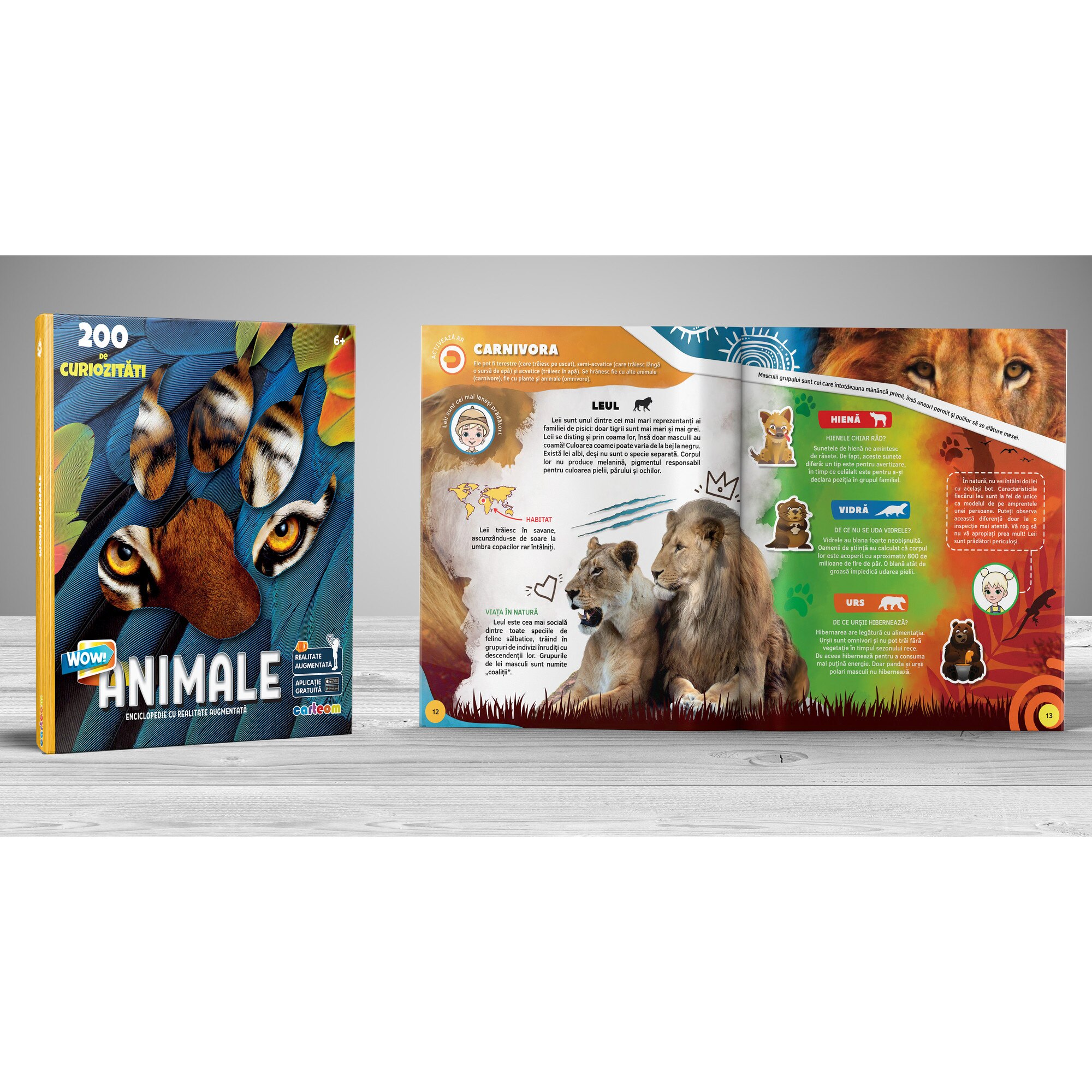 Animale - Enciclopedie cu Realitate Augmentata, carte interactiva 4D ...