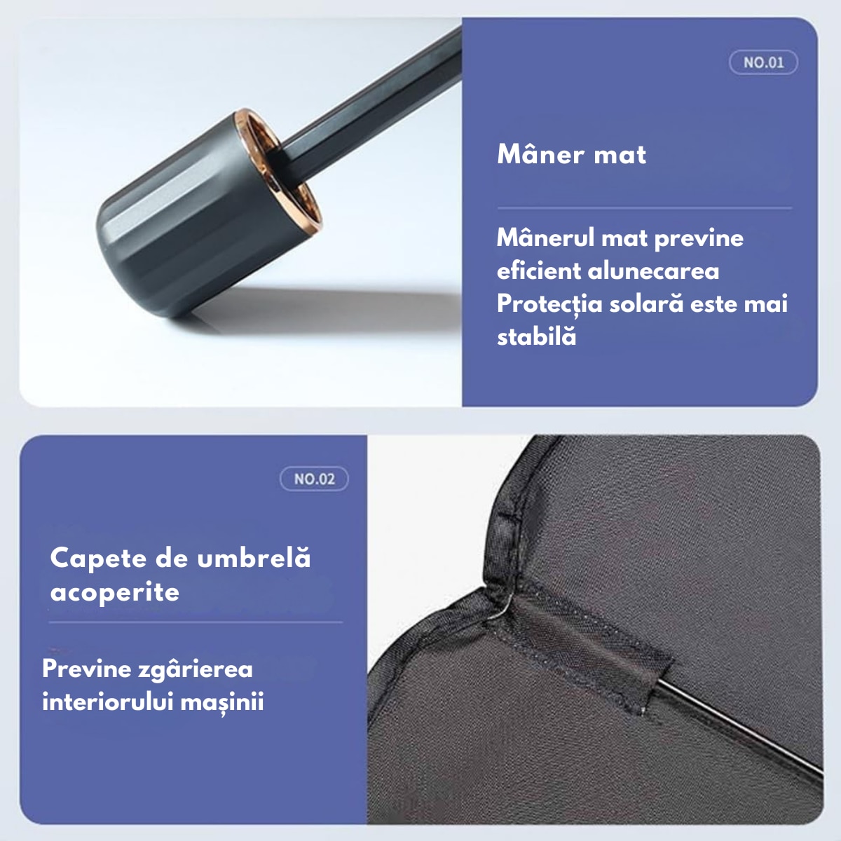 Parasolar Auto tip Umbrela Retractabila, Protectie Solara UV pentru ...