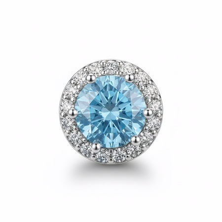 Piercing Ureche (1 Buc) – Otel Chirurgical 316L, Zircon Albastru Rotund ...