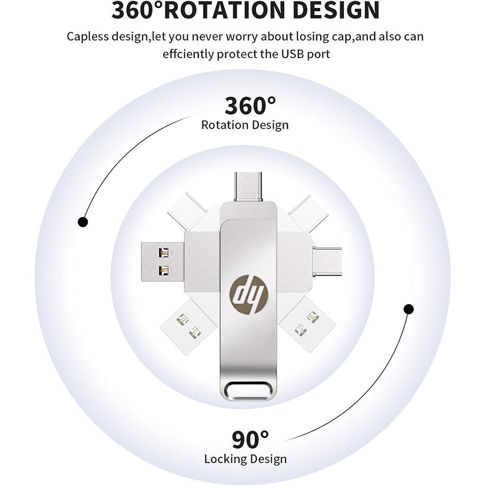 USB Stick 2TB, HP, USB 3.0, Ezüst, 65x19x9mm, C típusú - eMAG.hu