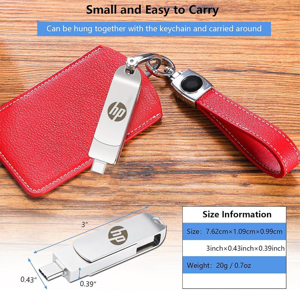 Unitate flash USB C HP, 1TB, unitate USB duala, pivotanta, tip C ...