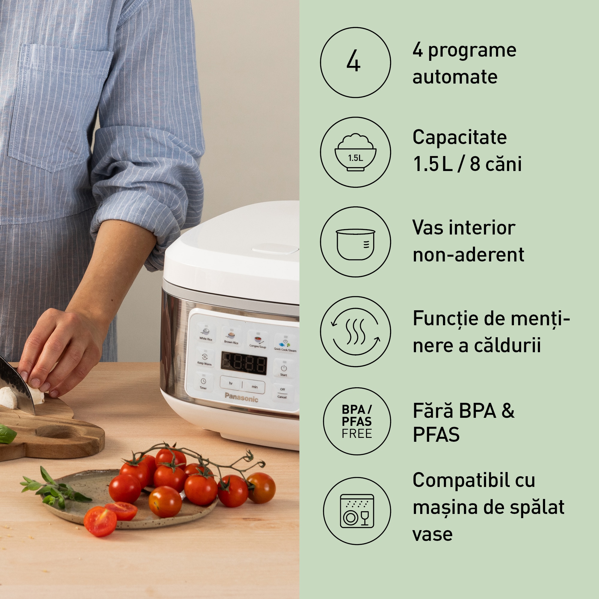 Aparat multifunctional pentru gatit orez si gatit cu abur Panasonic SR ...