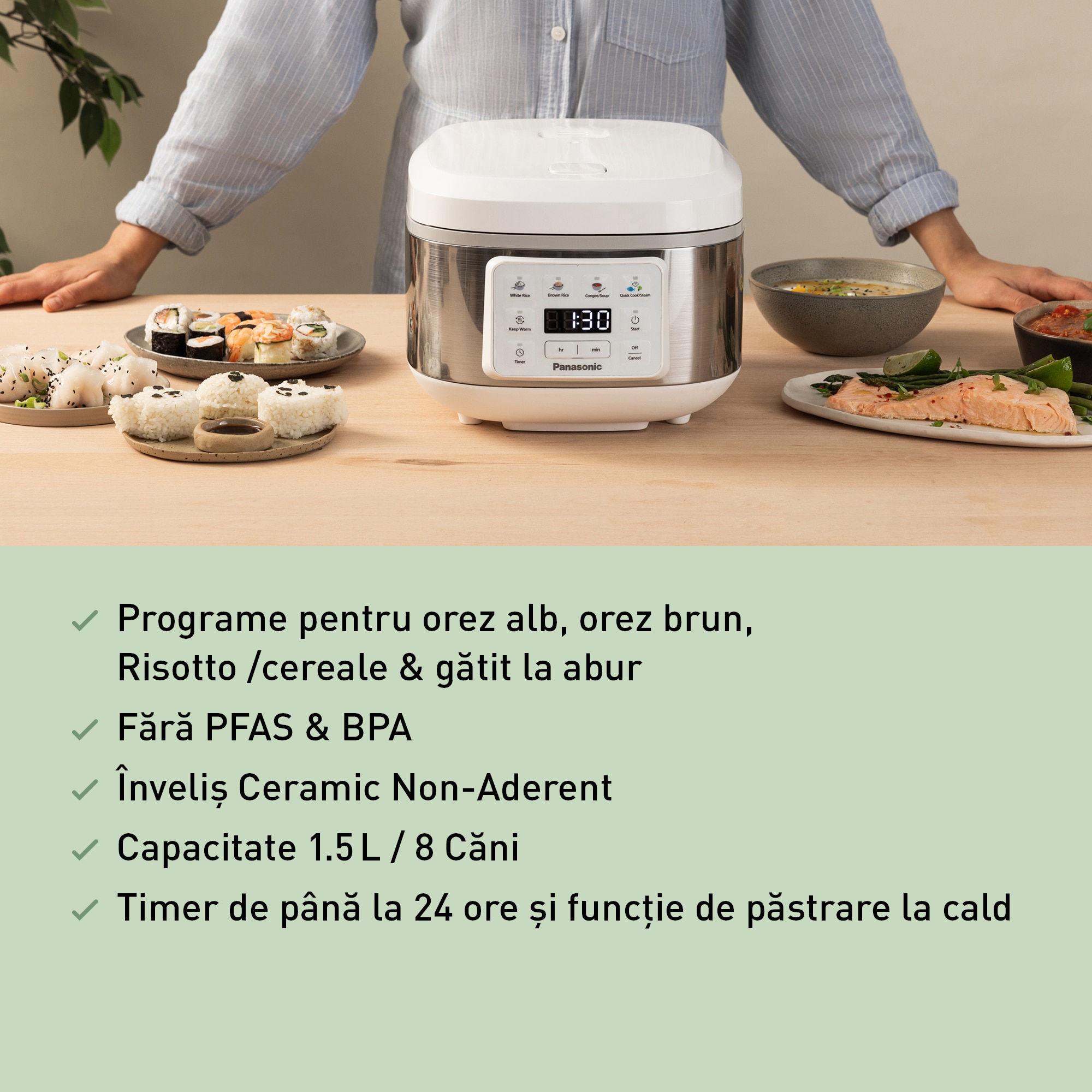 Aparat multifunctional pentru gatit orez si gatit cu abur Panasonic SR ...