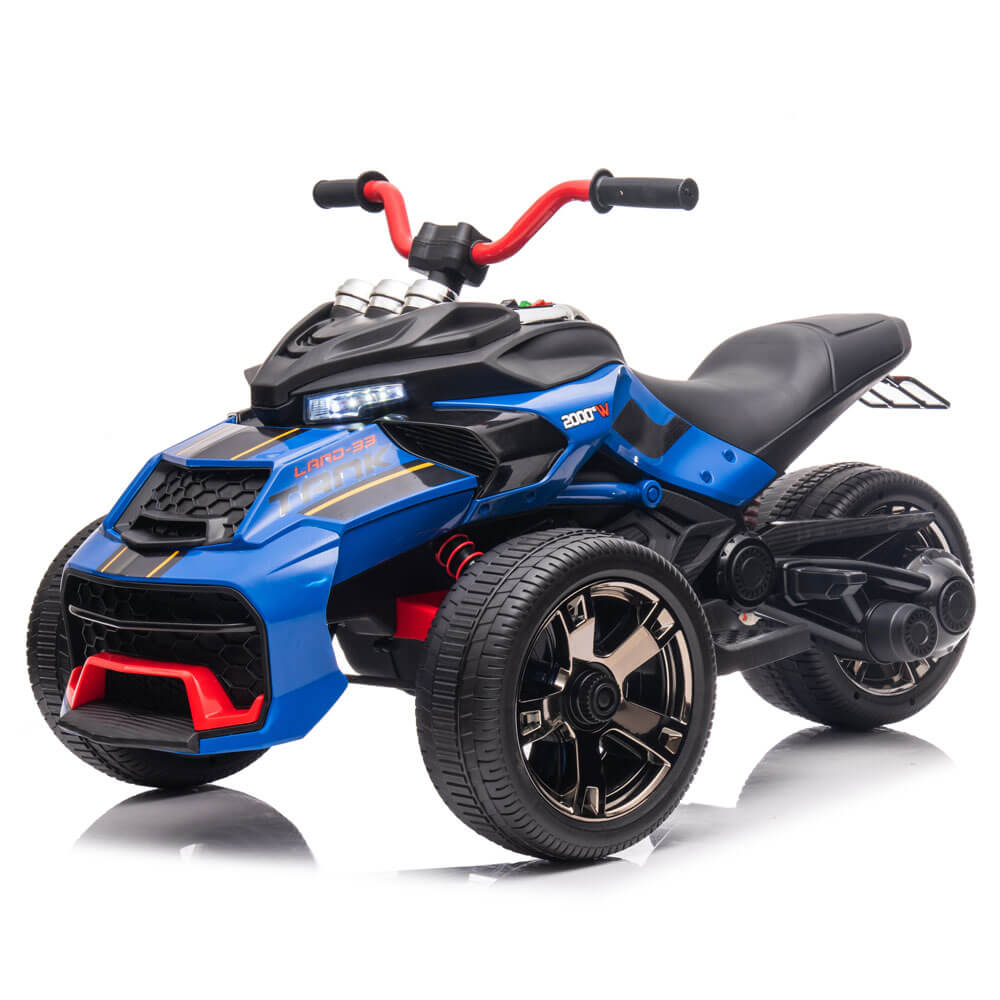 Motocicleta electrica Trike pentru copii XB-3118 Albastru, roti cauciuc ...