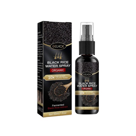Spray organic cu apa de orez negru pentru cresterea parului, cu ulei de ...
