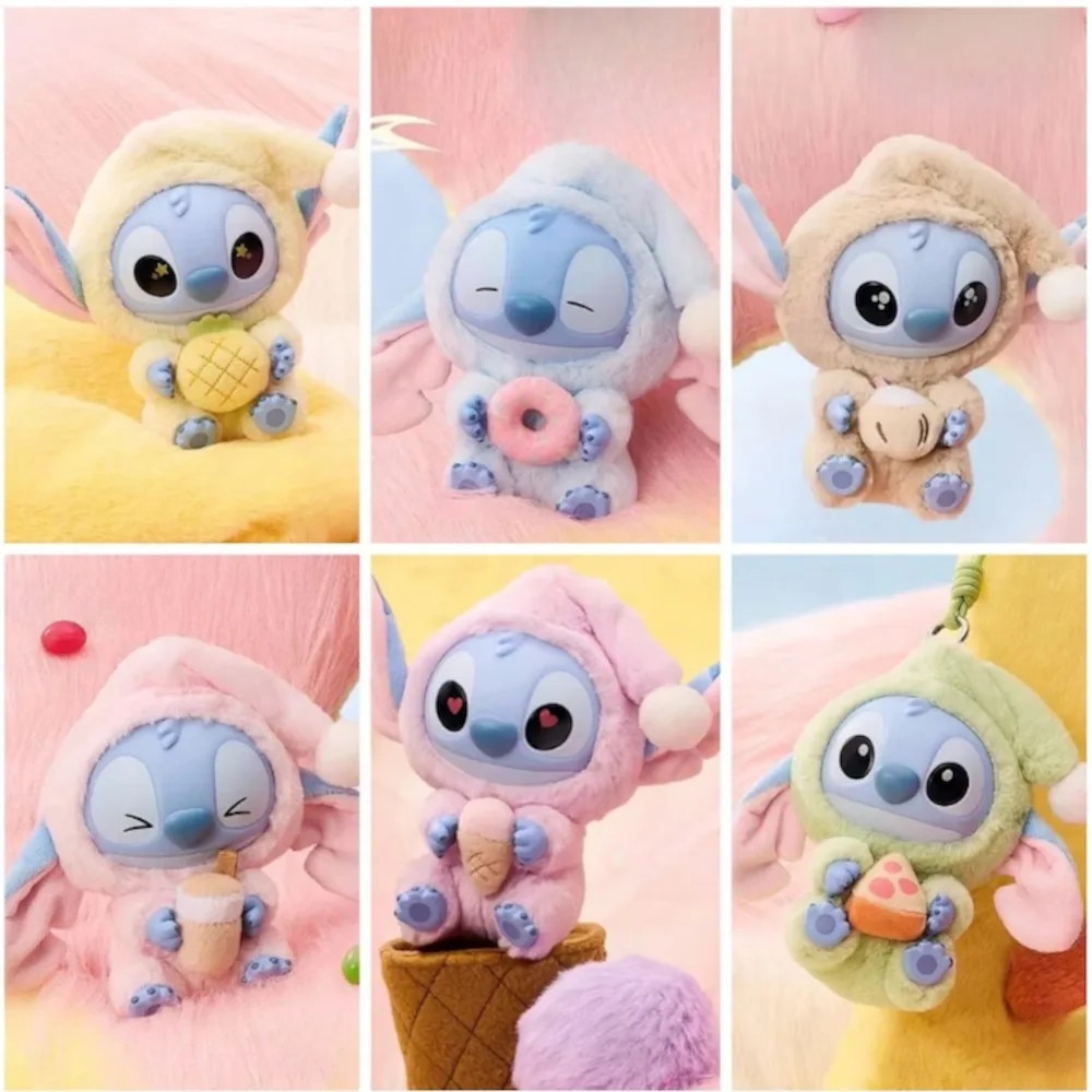Breloc ABYZ Stitch de plus, tip Labubu, cutie misterioasa, multicolor ...