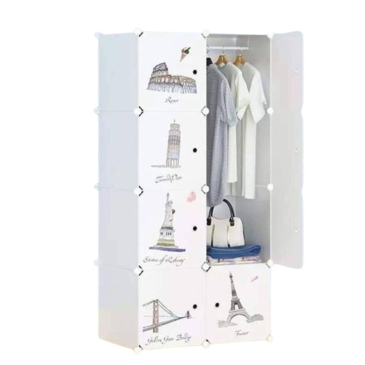 Dulap Modular, 5 Compartimente + 1 Umeras, 75 x 37 x 147 cm - eMAG.ro