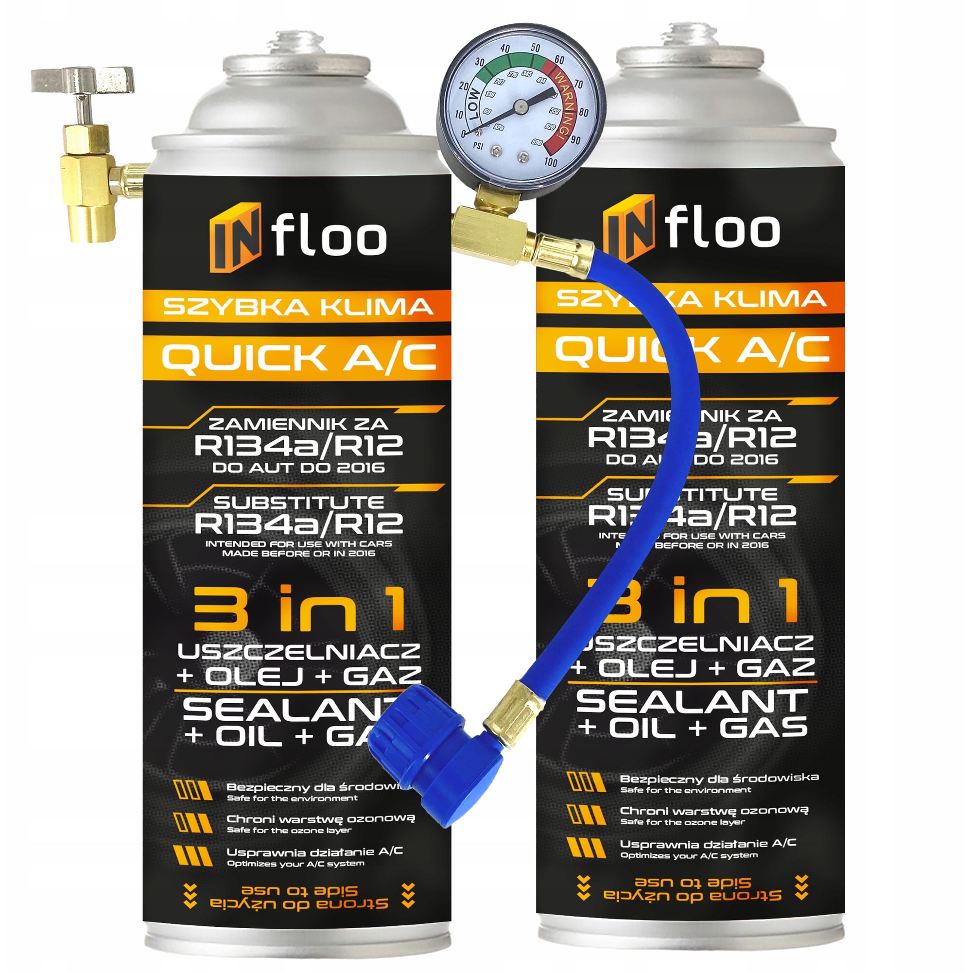 Set detailing, Infloo, masina 700W, 2x R134a 3in1, pasta polish 4in1 ...