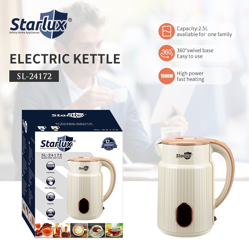 Fierbator electric Starlux® 2.5L, 1500W, Inox dublu, functie de auto ...