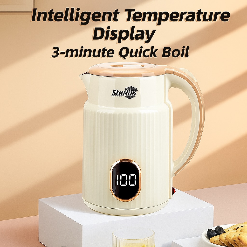 Fierbator electric Starlux® 2.5L, 1500W, Inox dublu, functie de auto ...