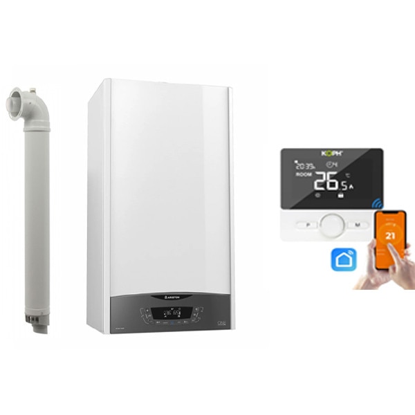 Centrala termică pe gaz/GPL Ariston Clas One 35 kW, Wi-Fi, cu kit ...