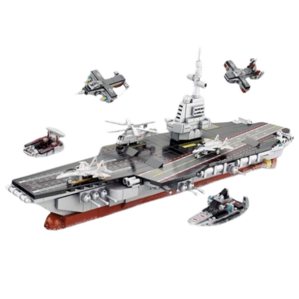 Set de constructie Lotniskowiec cu avioane, 768 elemente, LEAN Toys ...