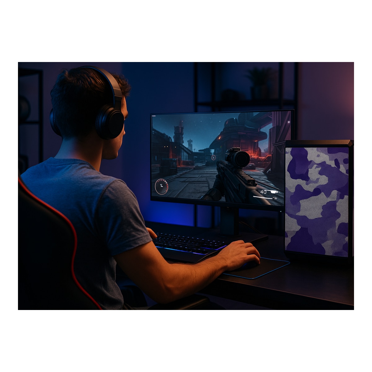 Desktop PC Gaming Bleu Jour, Intel i5-12400F, 16GB DDR5 5600 MHz, 1TB ...