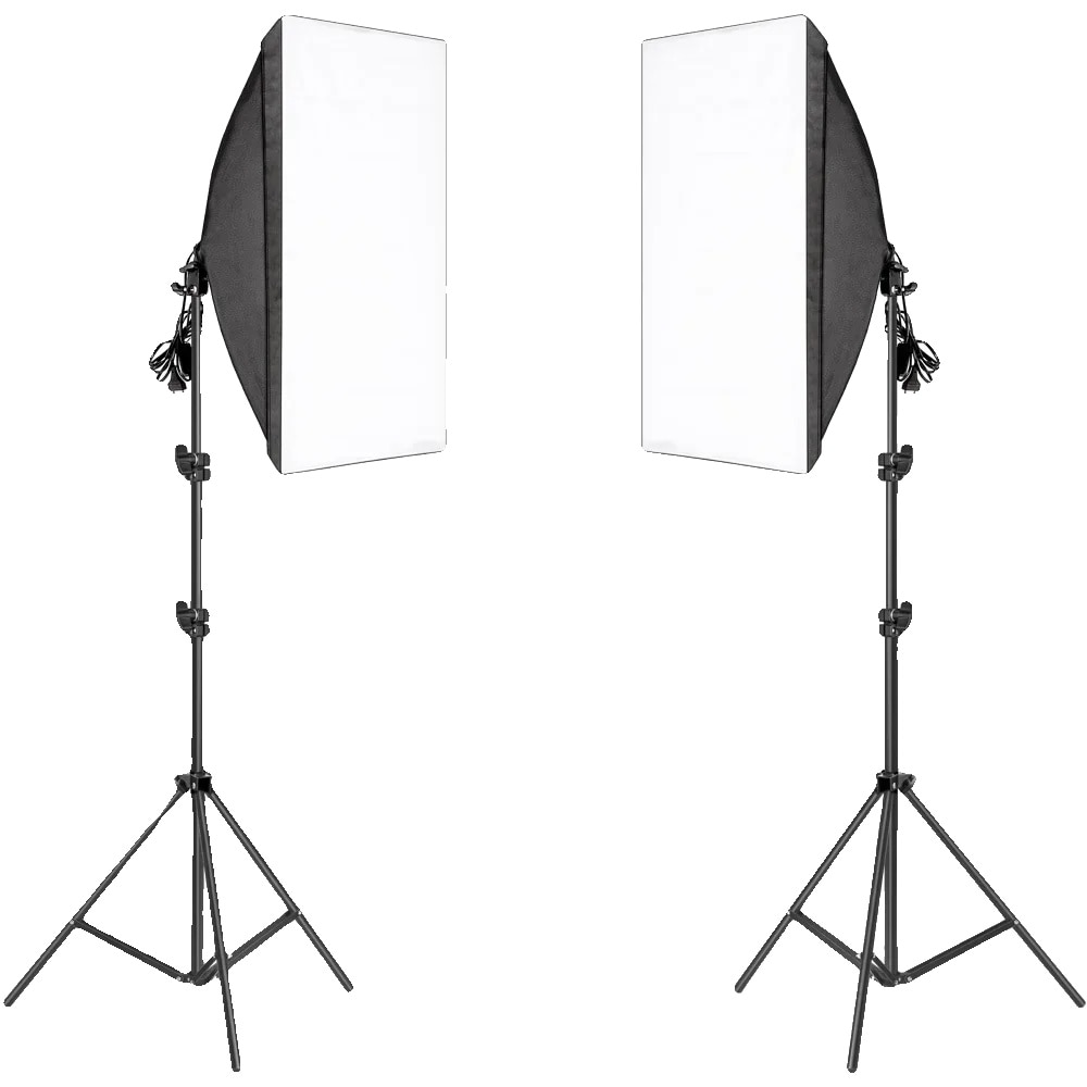 Kit iluminare softbox 50x70cm, suport reglabil 70x200cm, alb - eMAG.ro