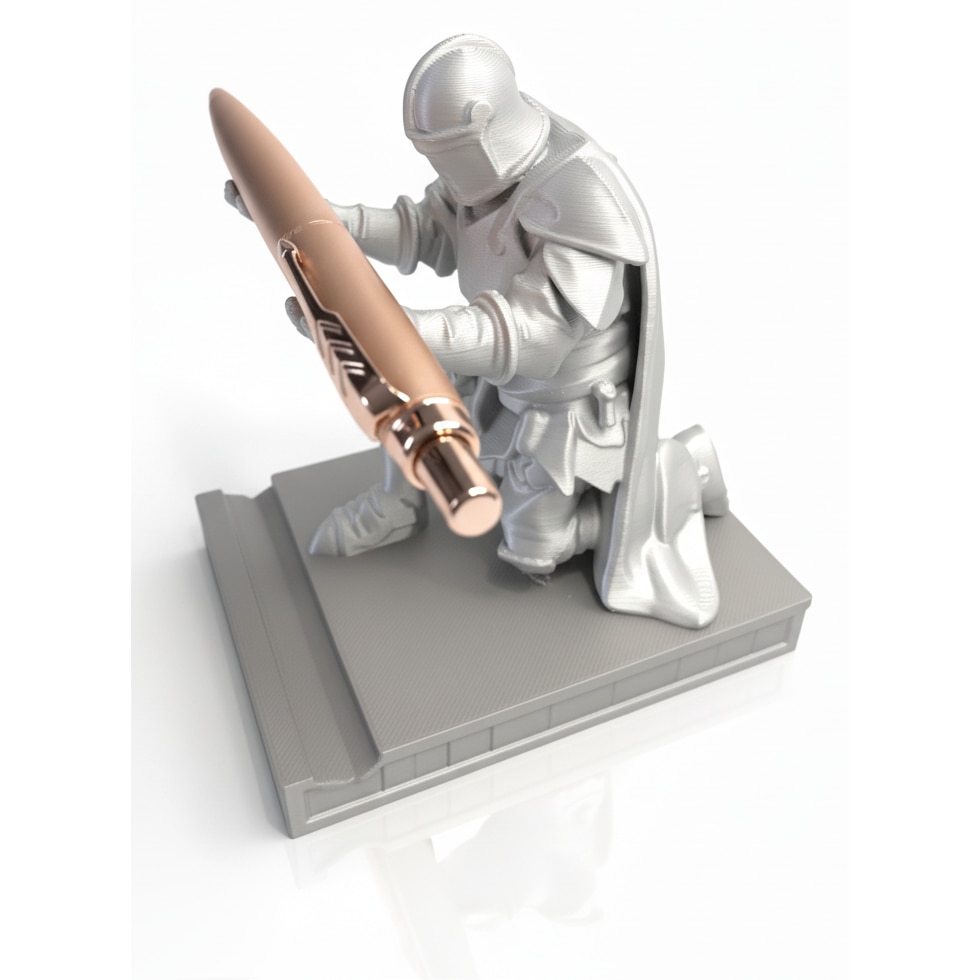 Suport cavaler 3D pentru creioane, Plastic, Gri - eMAG.ro