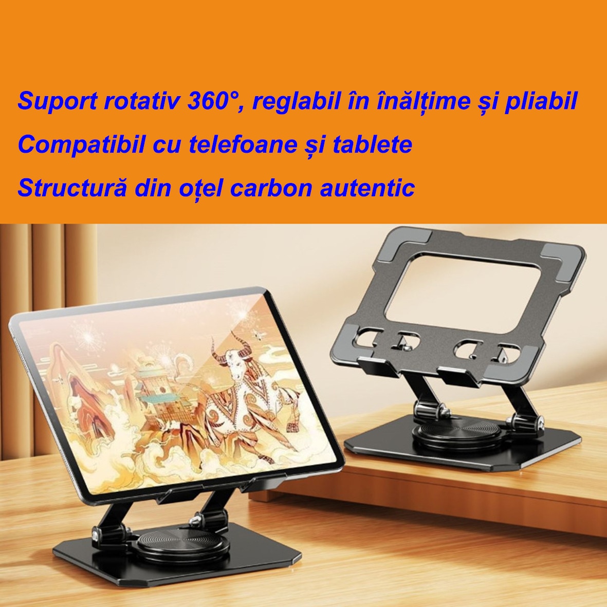 Suport rotativ din metal complet pentru telefon si tableta – suport ...