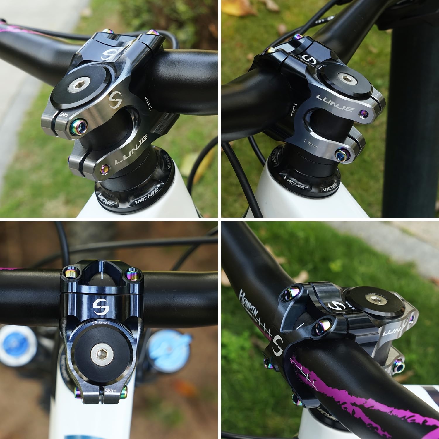 Pipa ghidon MTB cu capac headset, aluminiu ultra-usor prelucrat CNC ...